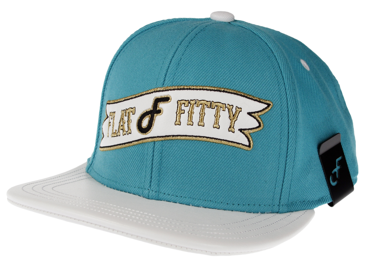 Flat Fitty Retro Flap Strap Back Cap Baseball Hat, Teal / White, OS | eBay