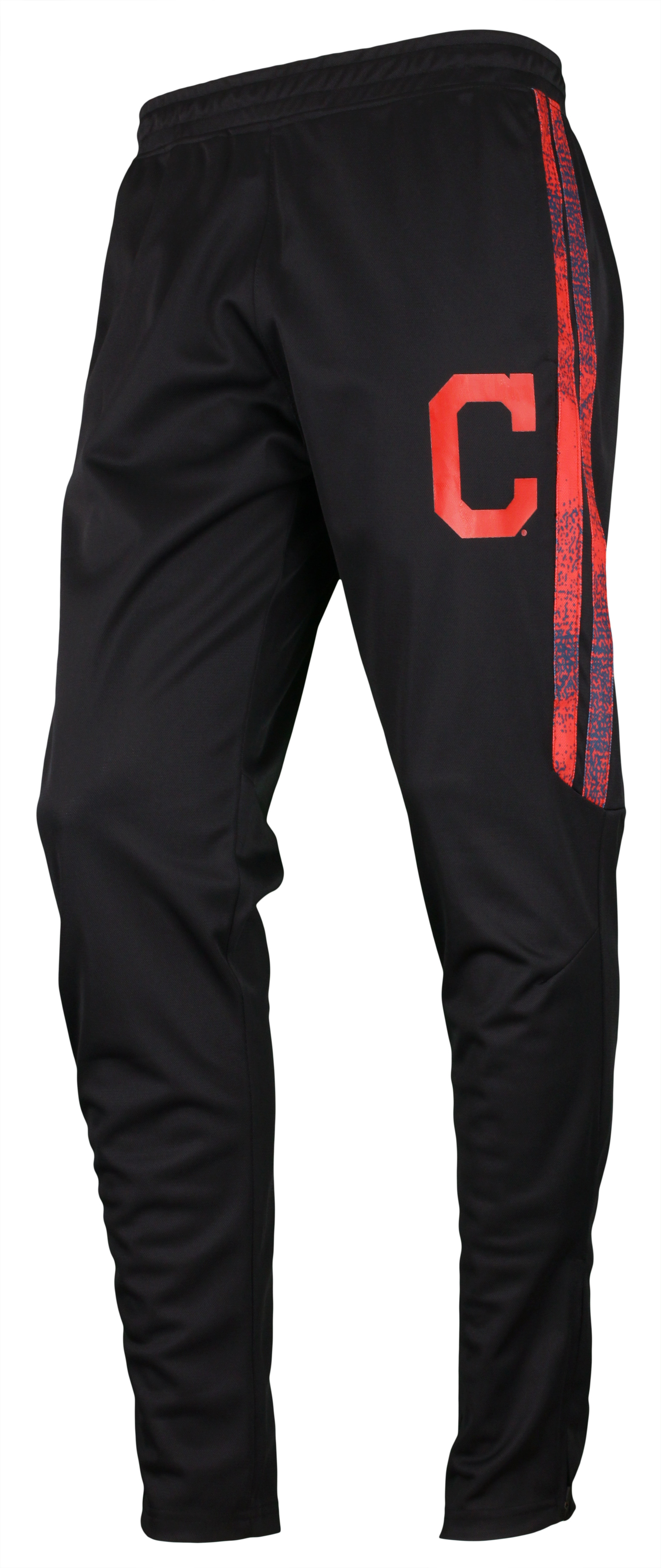 Zubaz MLB Baseball Men's Cleveland Indians Static Stripe Black Track ...